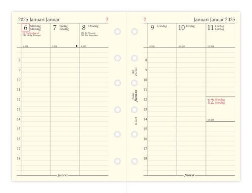Filofax Refill Ugeplan Vertikal Pocket 'BEMÆRK 2025' - Kalender - papiret.dk