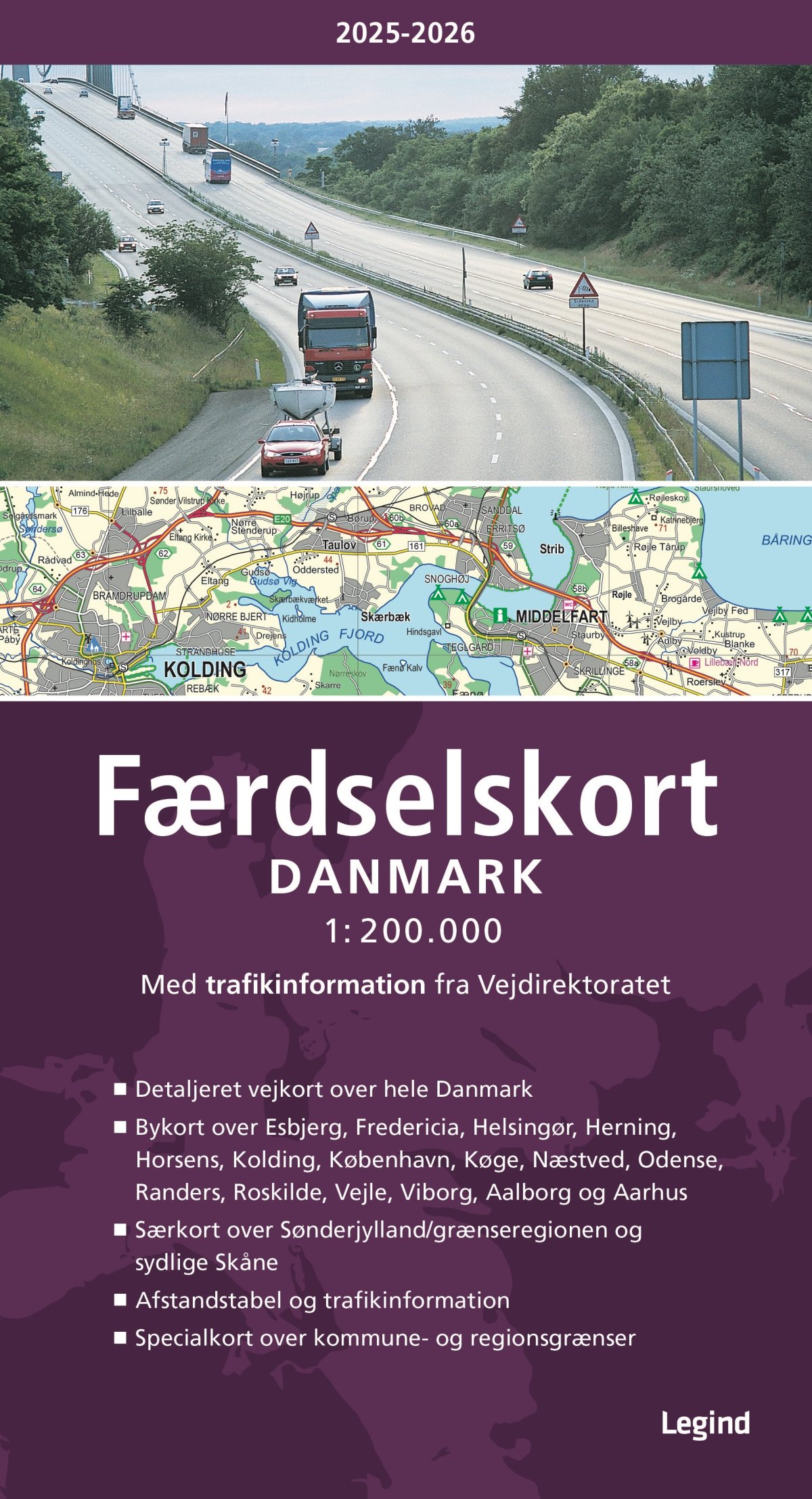 Færdselskort Danmark 2025-2026 - Tilbud - papiret.dk