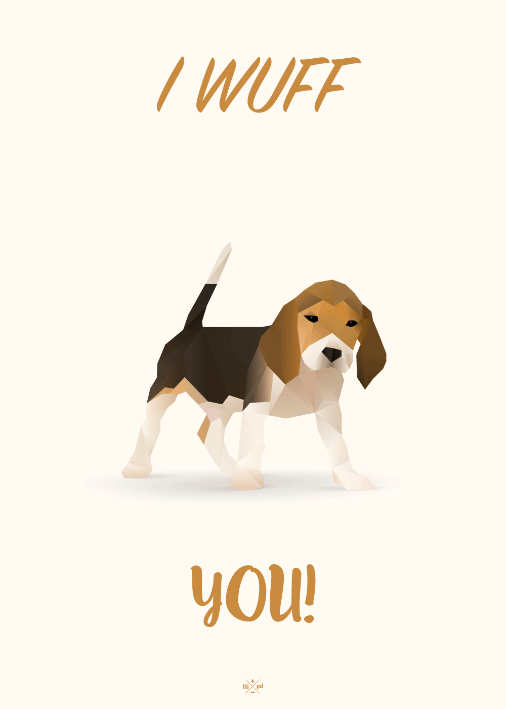 Citatplakat A5 Kort - I wuff you! - Enkeltkort - papiret.dk