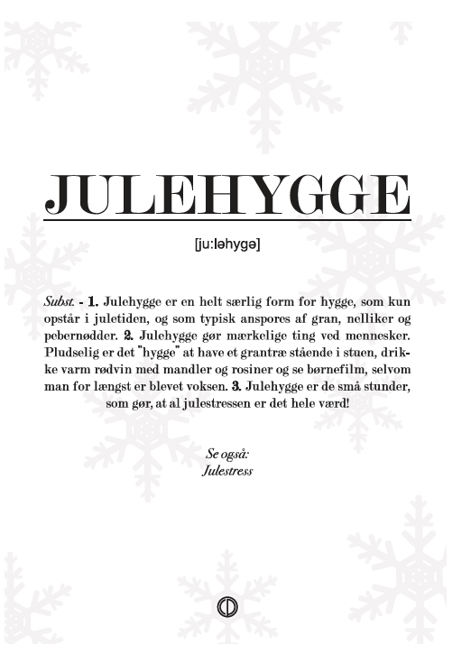 Definitionplakat A5 Kort - Julehygge - Juletid - papiret.dk