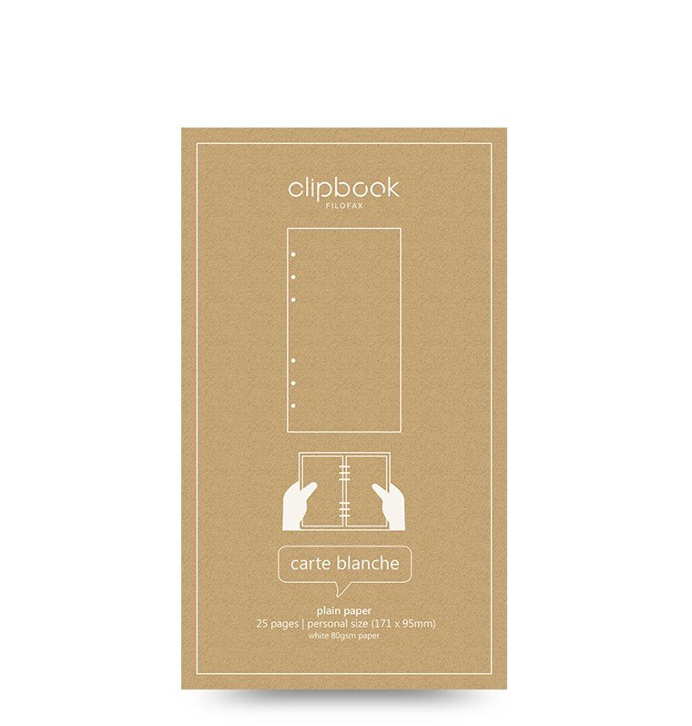 Filofax Refill Personal Blank - carte blanche - Filofax - papiret.dk